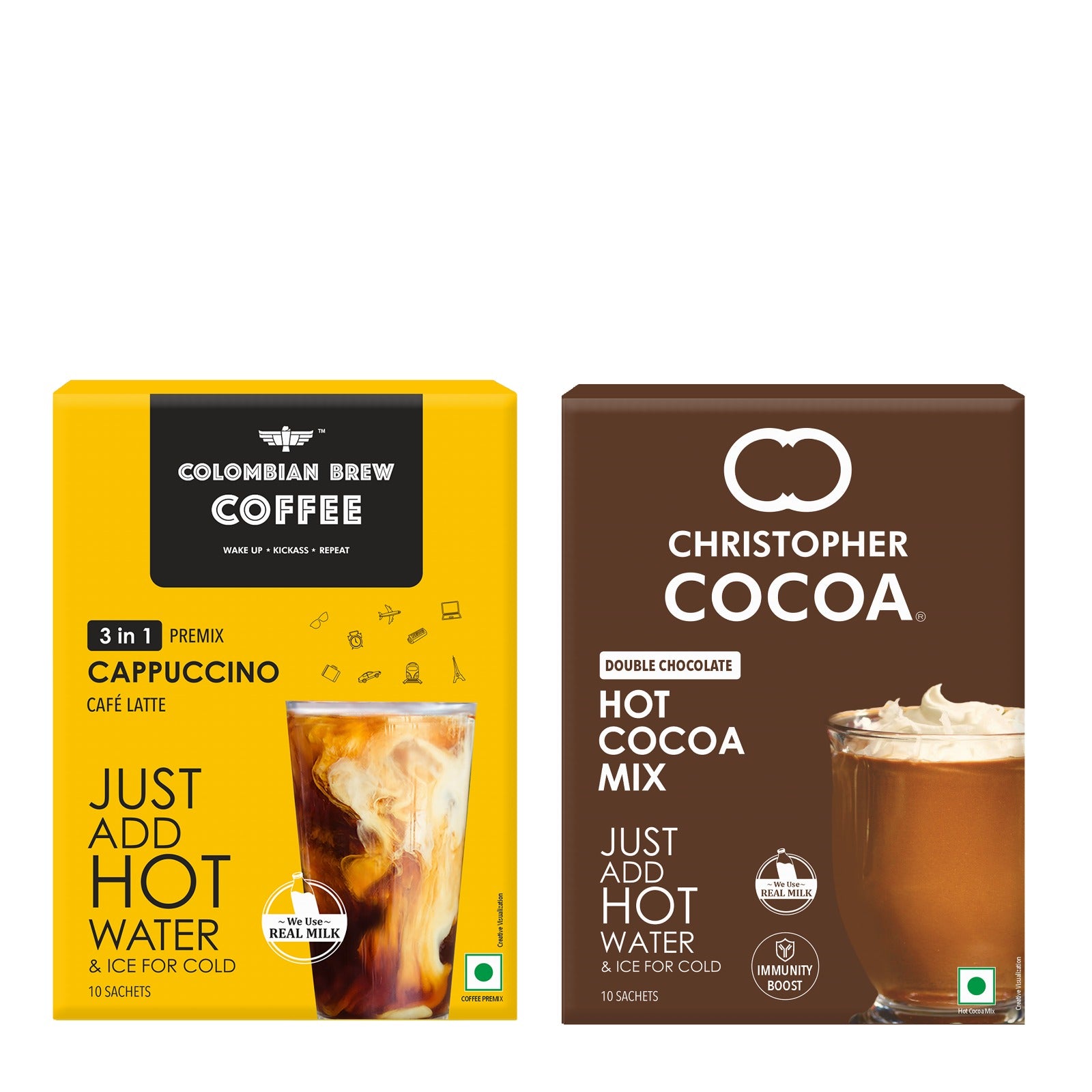 CB 3 in 1 Cappuccino Coffee Premix, CC Hot Cocoa Mix – Kesari-IN