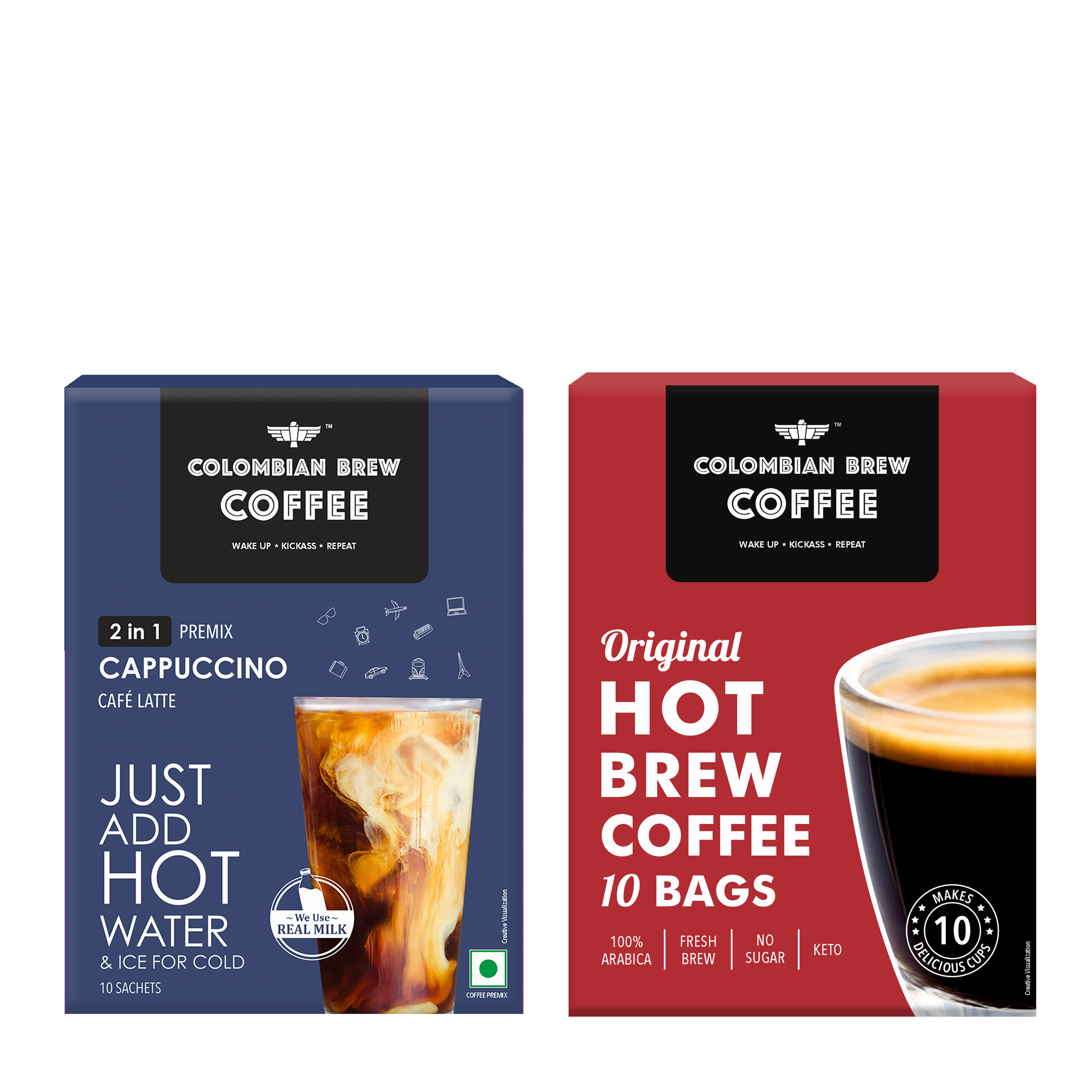 CB 2 in 1 Cappuccino Coffee Premix, Hot Brew Coffee Bags – Kesari-IN