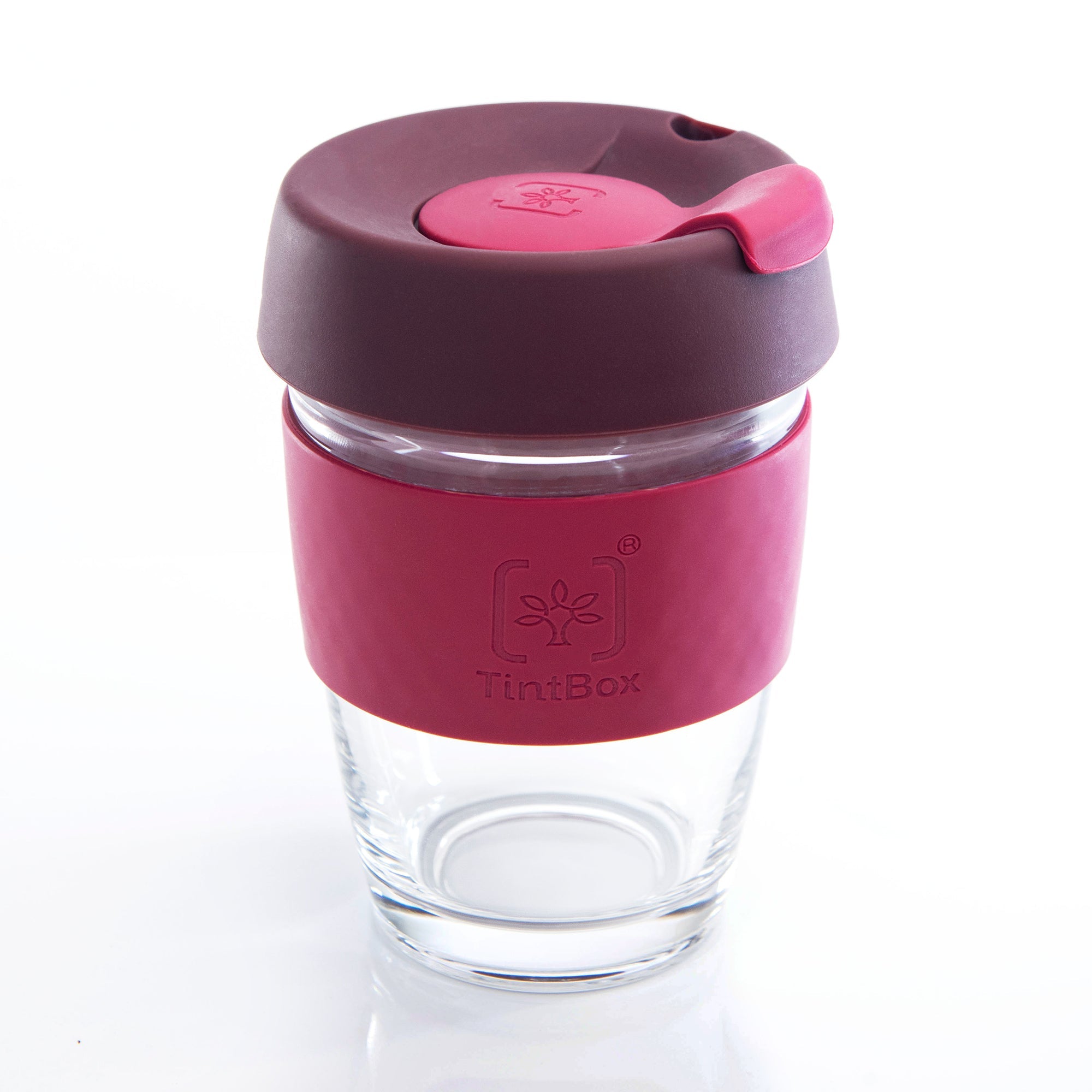 TintCup, Borosilicate Glass Coffee Cup with Silicone lid and Grip ...